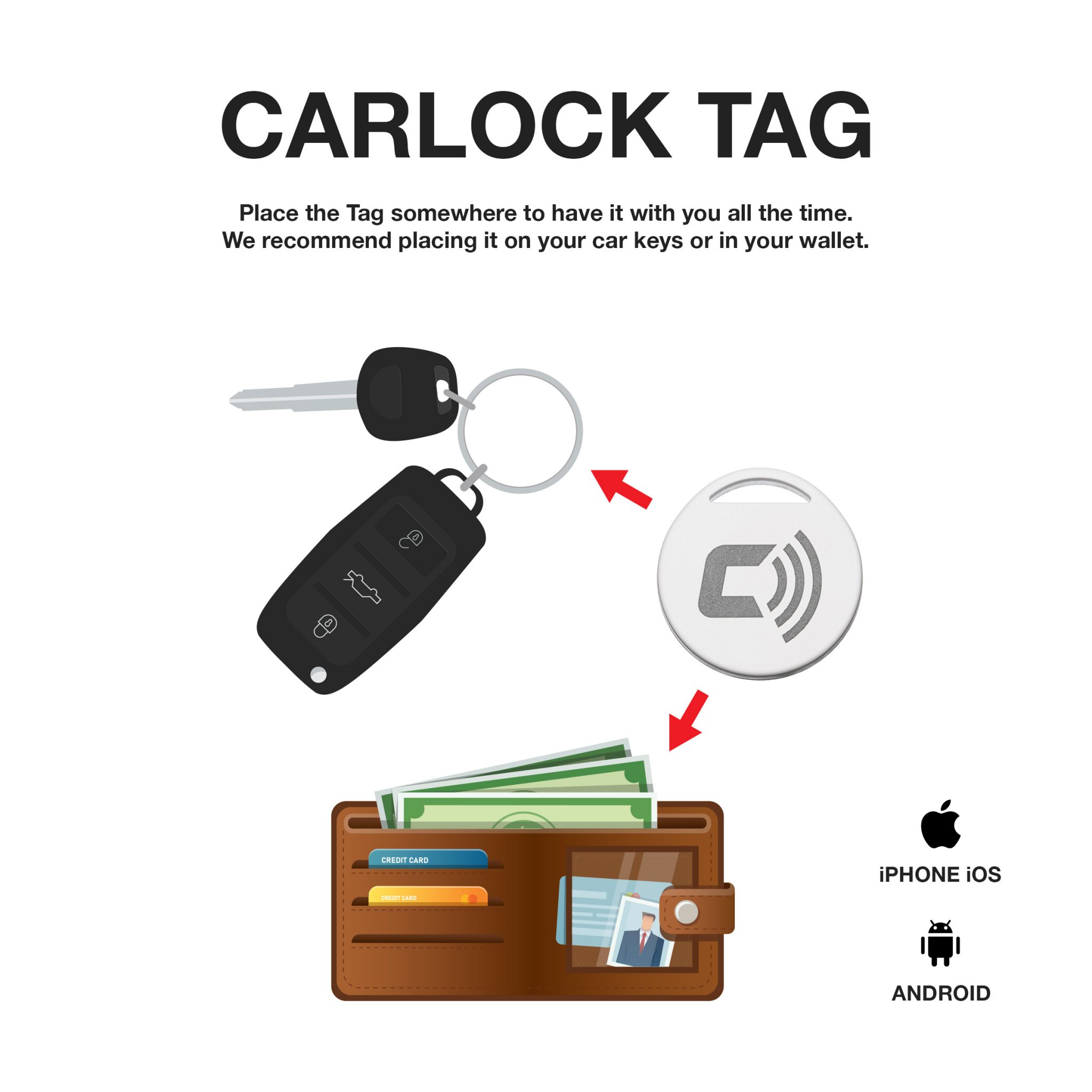 How to pair CarLock Tag 1.0 with your iPhone or Android phone - CarLock