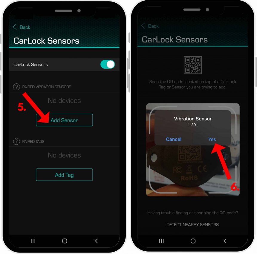 How to pair and turn on the Vibration Sensor - CarLock